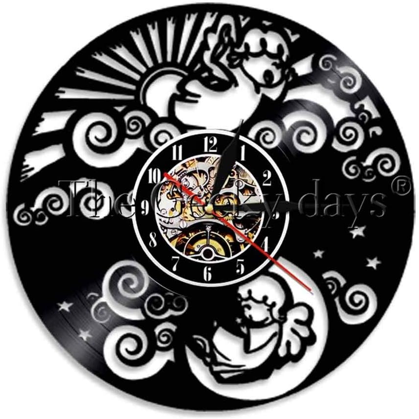 Amazon.com: JFSJDF 1 Piece Small Angels Wall Clock Nursery Decor Angel ...