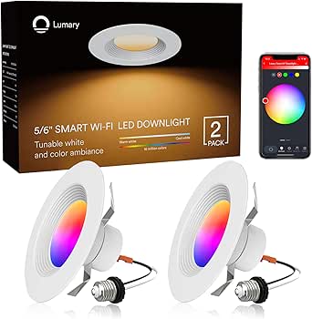 iLintek Lumary 2 Pack Smart 5/6 Inch LED Recessed Lights, WiFi Retrofit ...