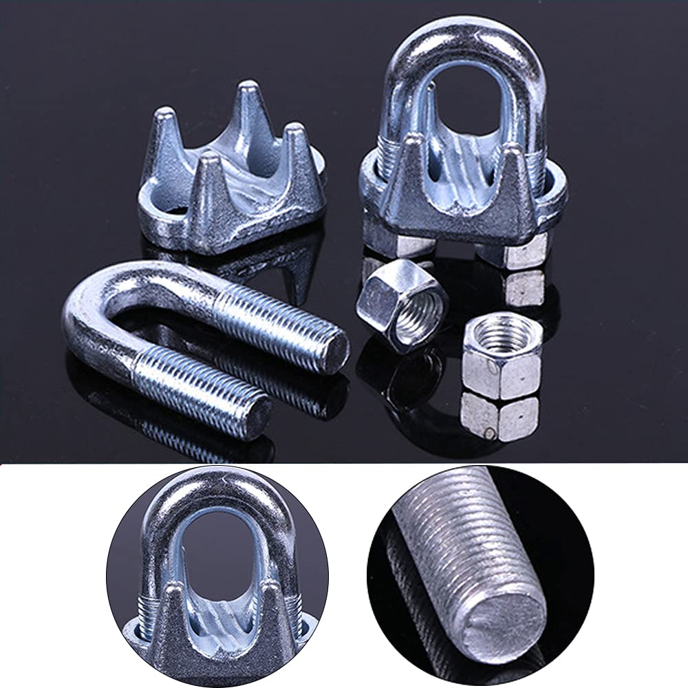 30 Pcs Stainless Steel Wire Ropes Clamps, Cable Clamps 8mm, Wire Rope ...