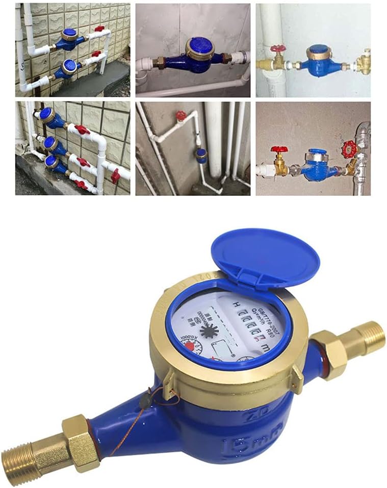 Water Meter WaterFlow Meter 15mm Cold Water Meter For Garden & Home Use ...
