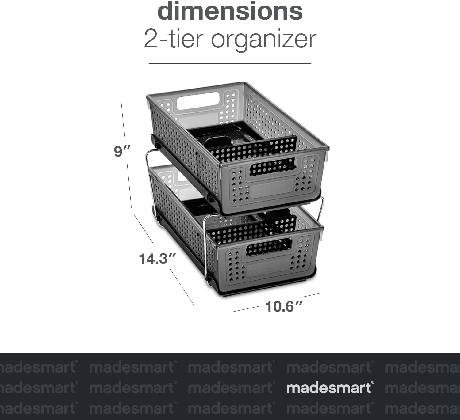 Snapklik.com : Madesmart 2-Tier Organizer, Multi-Purpose Slide-Out Storage