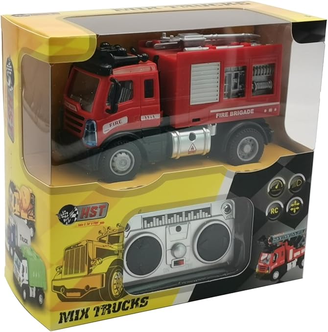 Amazon.com: Dakott Mini RC Firefighting Truck for Kids -1:64 Scale Four ...