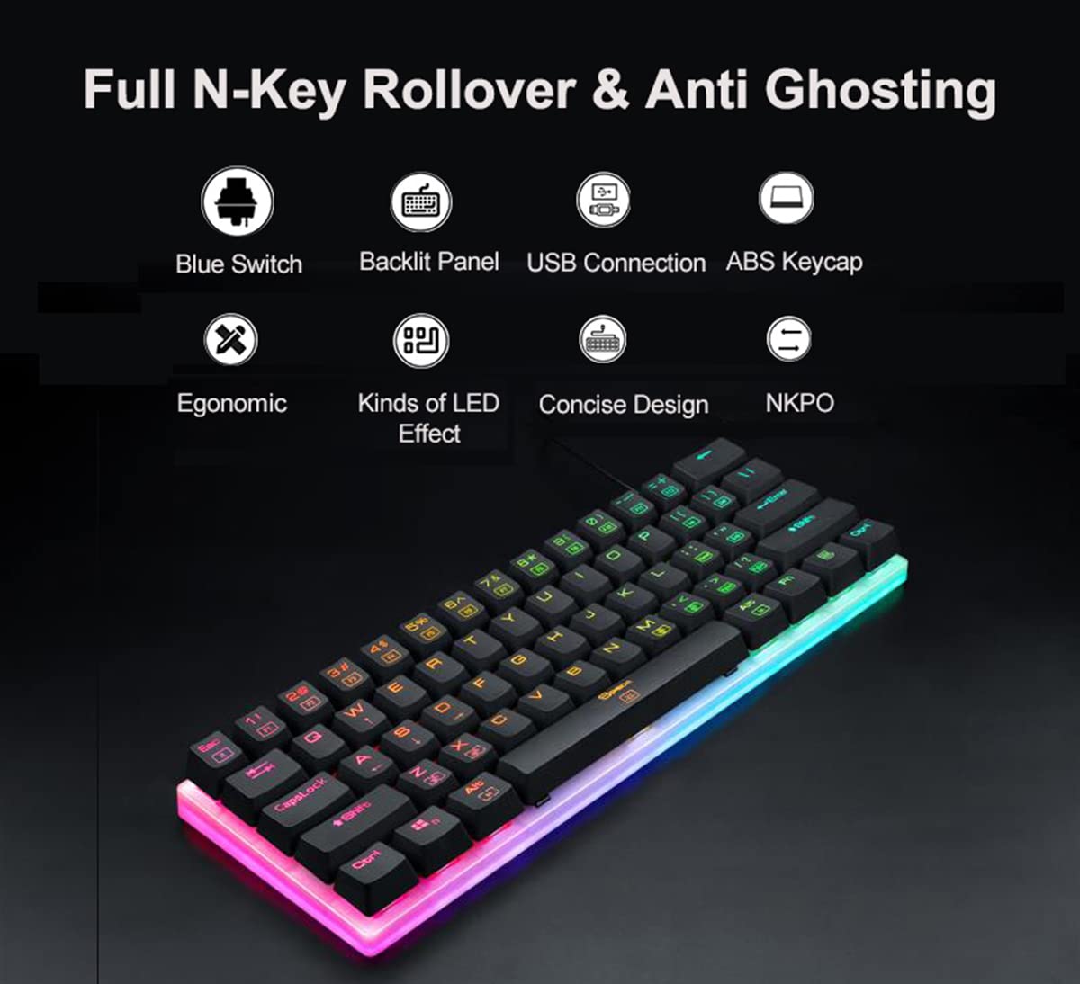 Redragon K605 Alien Giant Mechanical Gaming Keyboard, Super Big 61 Keys ...