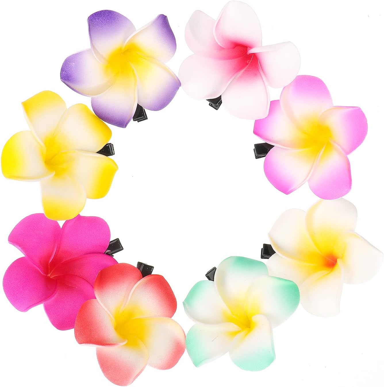 Amazon.com: Calcifer® 30pcs 1.97''Hawaii Hawaiian Plumeria Flower Clips ...