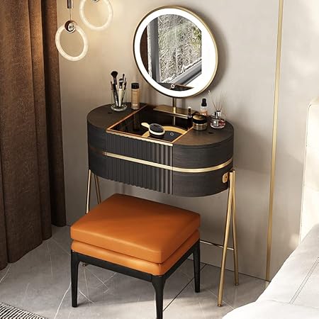 Amazon.com: Dressing Table, Makeup Stool, Storage Dressing Table Makeup ...