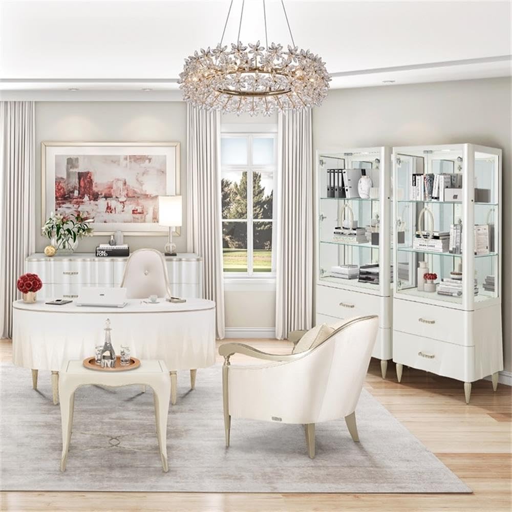 Amazon.com: Michael Amini London Place Display Cabinet - Creamy Pearl ...