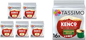 TASSI KC FLAT WHITE & Tassimo Kenco Americano Decaf Coffee Pods (Pack ...