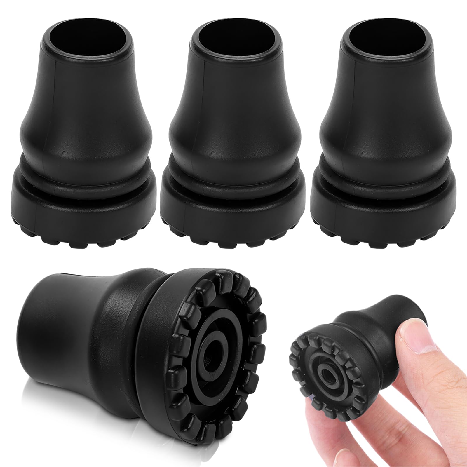 Cane Tips, 4 Pcs 3/4 Inch Non Slip Cane Tips, Rubber Crutch Tips for ...