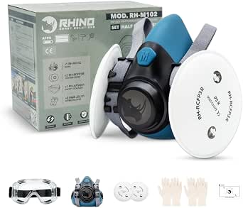 RHINO Smart Solutions Reusable Gas Mask for Dust and Fumes : Paint Mask ...