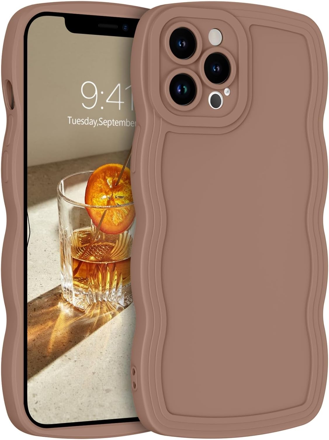 Amazon.com: YINLAI Designed for iPhone 13 Case, Brown Soft Silicone Gel ...