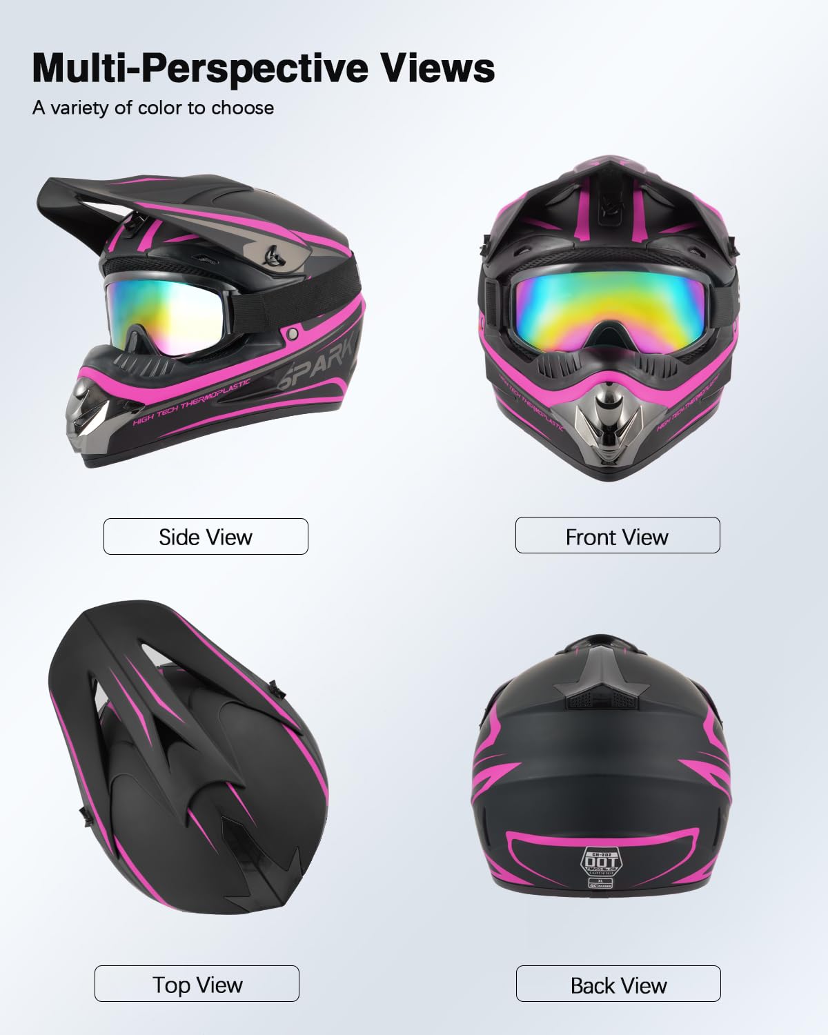 Snapklik.com : TTMiku Youth Kids Dirt Bike Helmet, Motocross ATV 4 ...