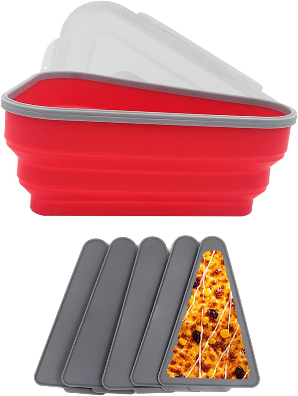 Amazon.com: Huuflyty Pizza Storage Containers with Silicone Collapsible ...