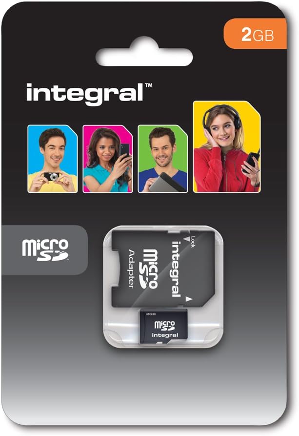 Integral Micro SD Media Memory Card with SD / SDHC Adaptor Capacity 2GB ...