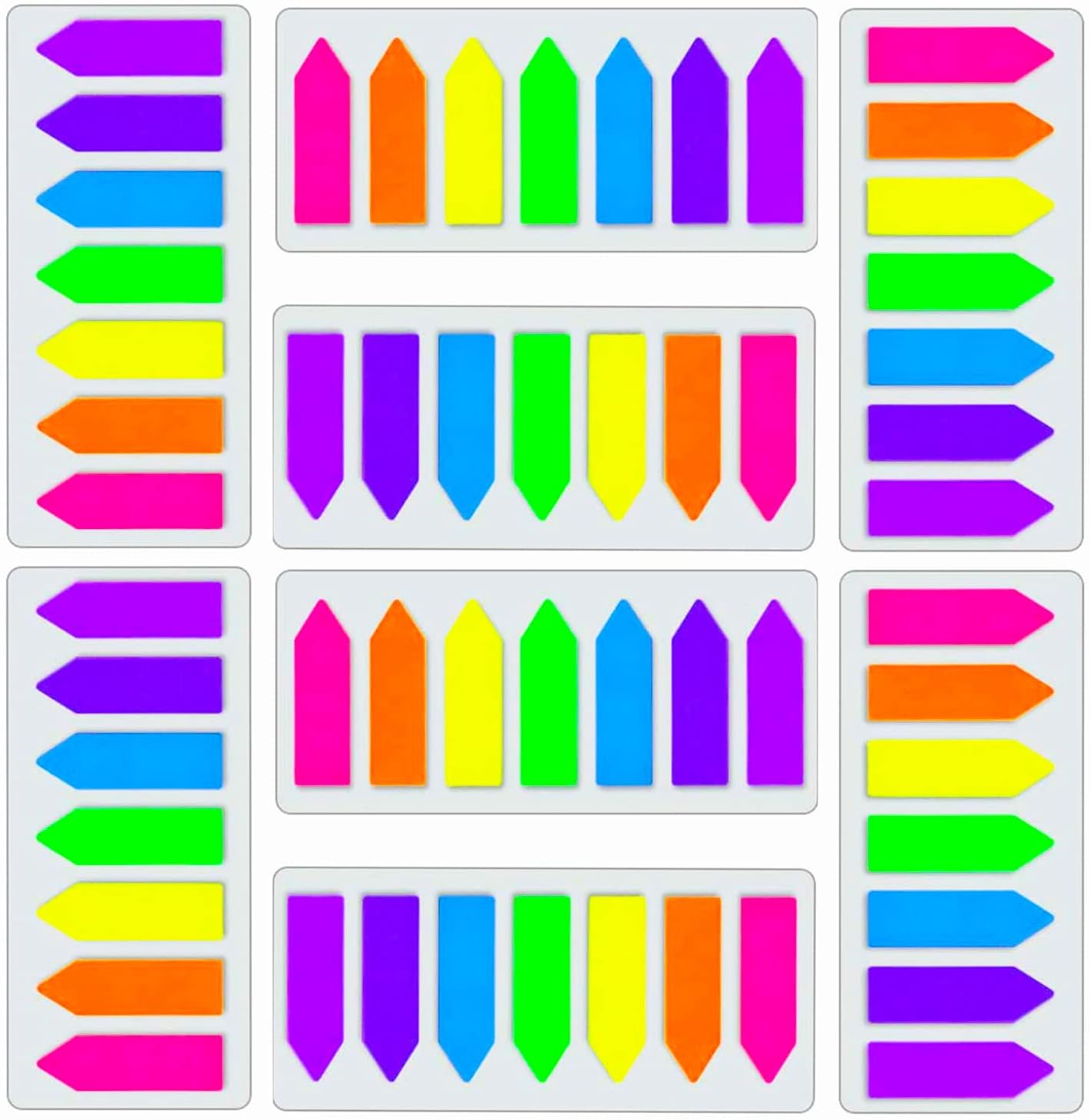 Sticky Notes Flags 1120 Pcs, 7 Color Index Tabs Index Flag Bright ...