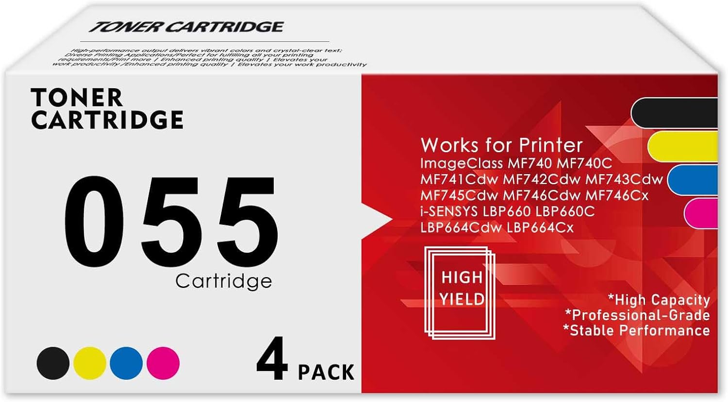 Amazon.com: 055 Toner Cartridge Set Replacement Compatible with Canon ...