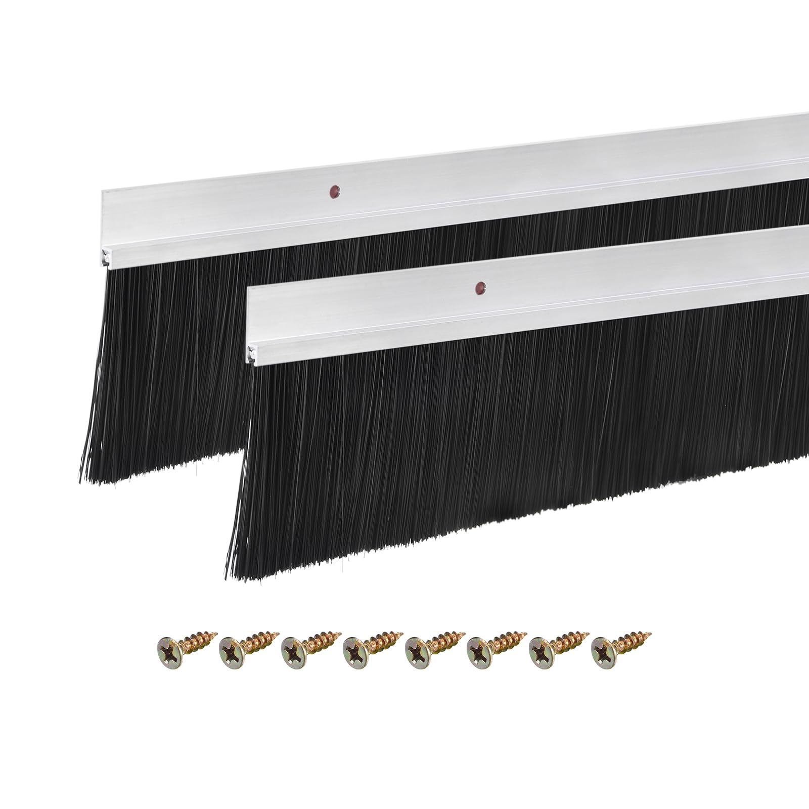 uxcell 2Pcs Door Brush Bottom Sweep H-Shape Aluminum Alloy Base with 2. ...