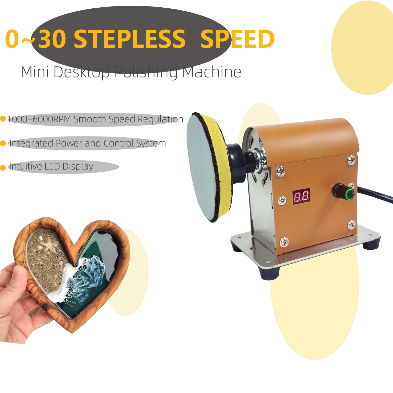 Electric Resin Polishing Machine, Adjustable Speed&Low Noise Resin ...