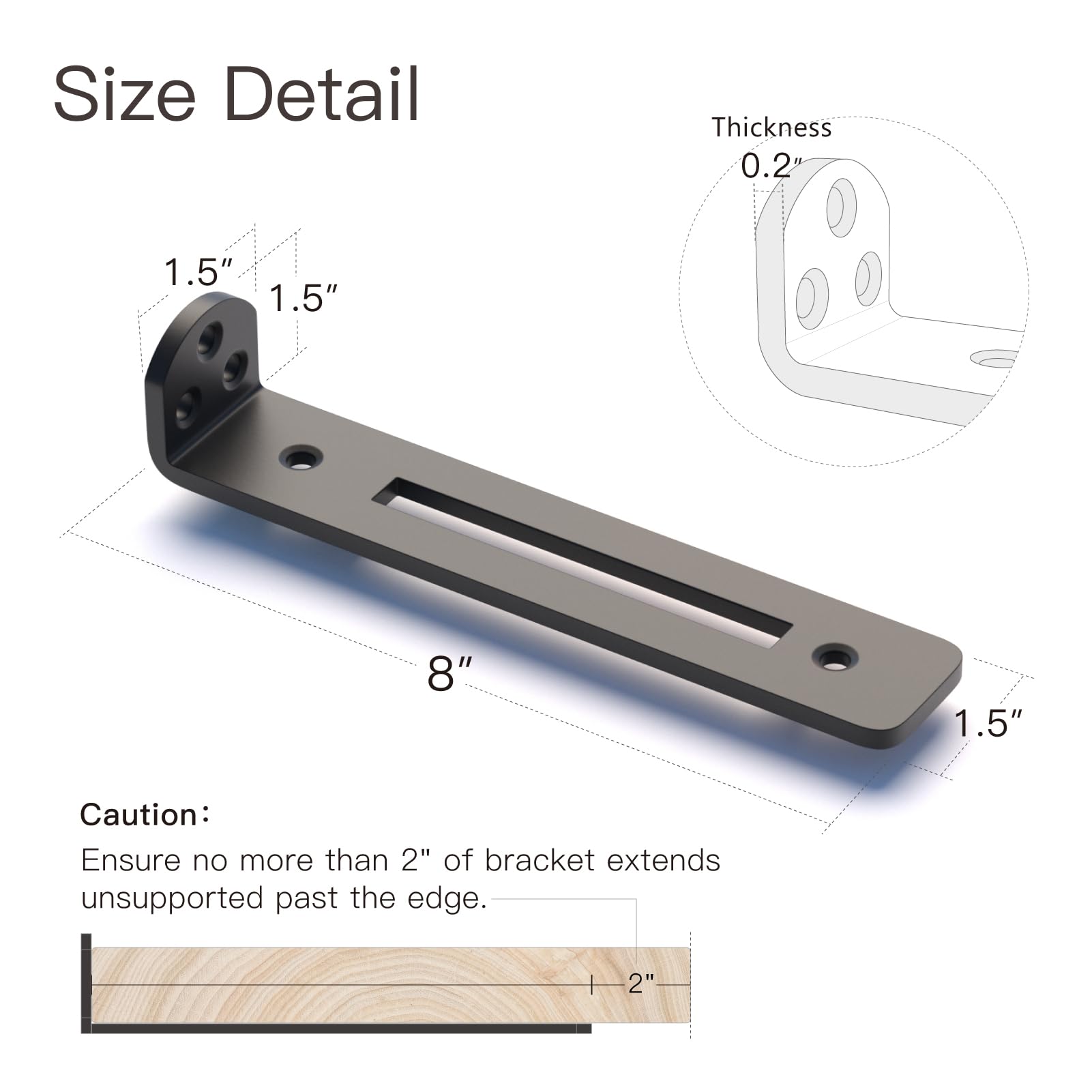 Snapklik.com : 4 Pack 8 Inch Shelf Brackets,1/5" Thick Heavy Duty L ...