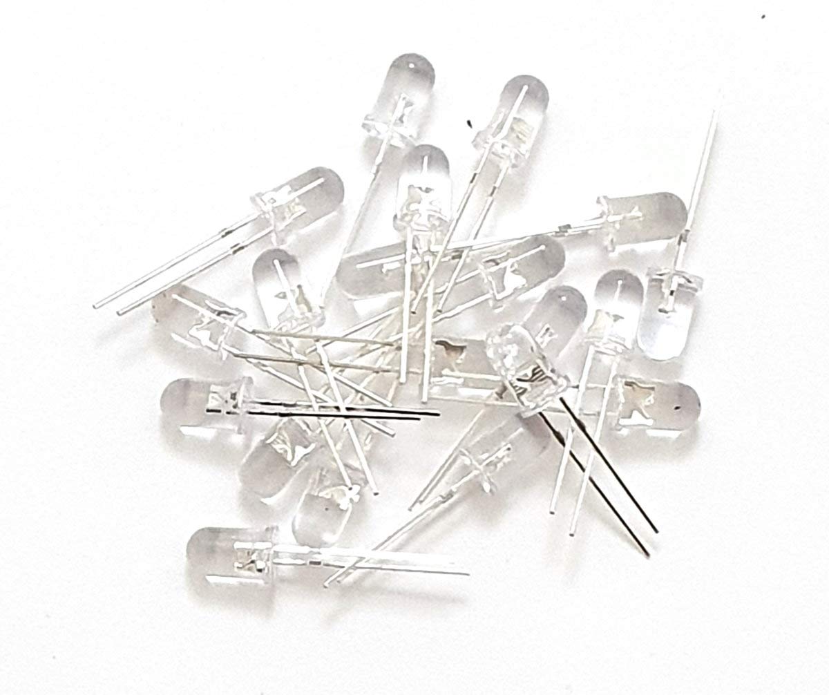Super Bright Blue LED 5MM Pack of 20 emitting diodes clear lens ...