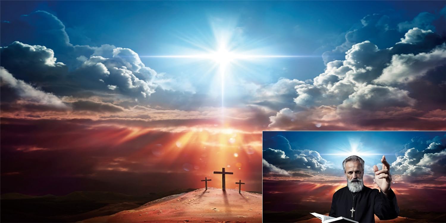 Amazon.com : Duluxykl Jesus Christ Cross Photography Background 20x10ft ...