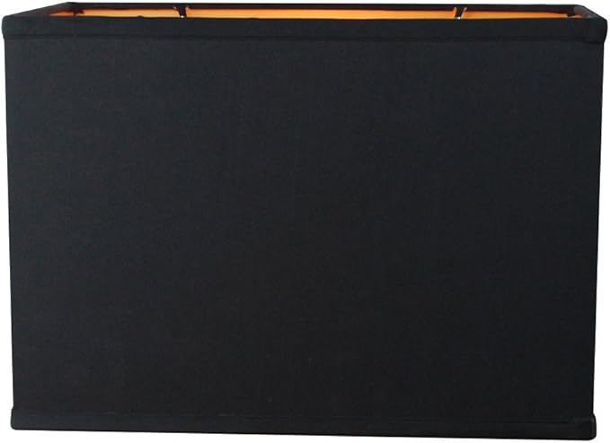 (14x8) x(14x8) x10 Rectangular Drum Lampshade Black Fabric with Brass ...