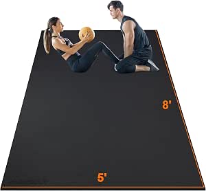 anngrowy Extre-Large Exercise Mat 8'x5'x7mm Gym Mat for Home Workout ...
