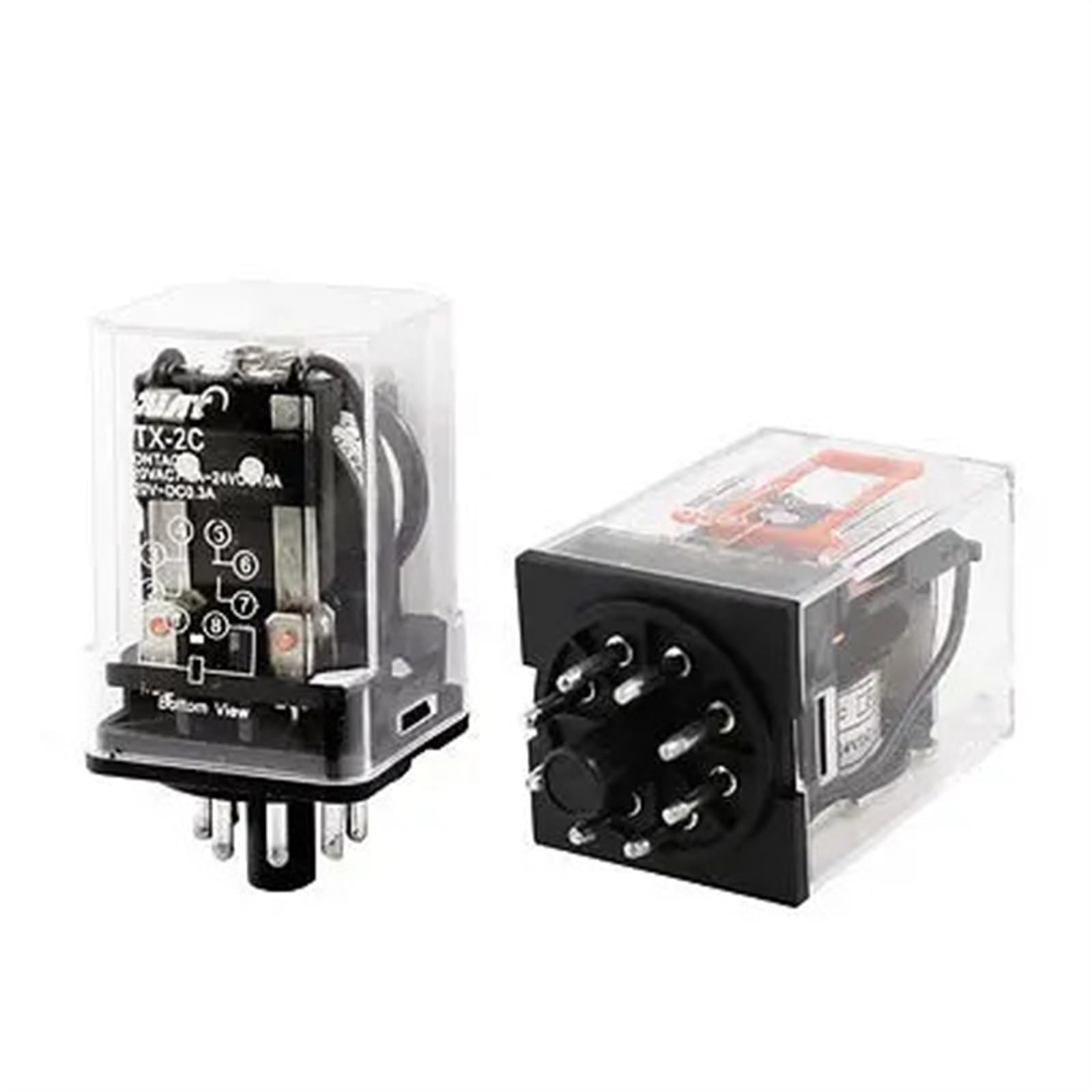 Snapklik.com : DC 24V Coil Power Relay 8 Round Pins DPDT JTX-2C 2 Pcs