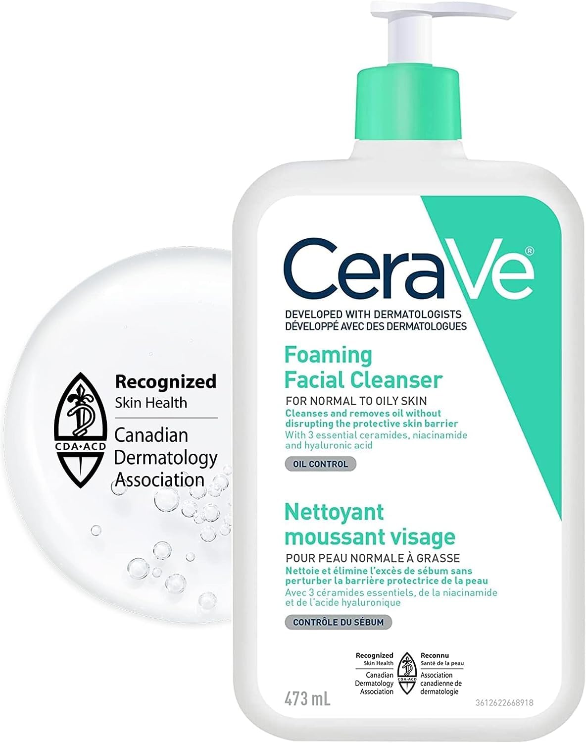 CeraVe FOAMING Face Wash, Gentle Face Cleanser for Men & Women with ...