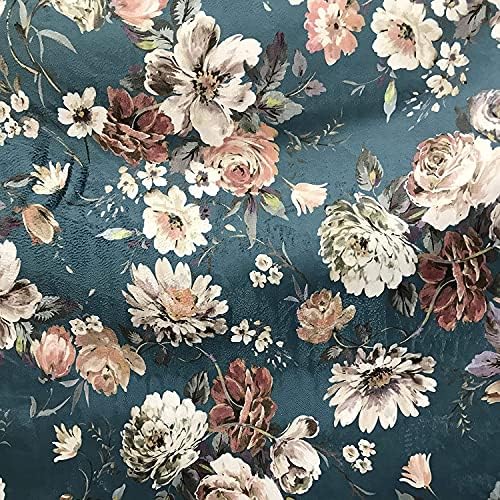 Decora Furnishings Velvet Finish Floral Design Digitally Printed Soft ...
