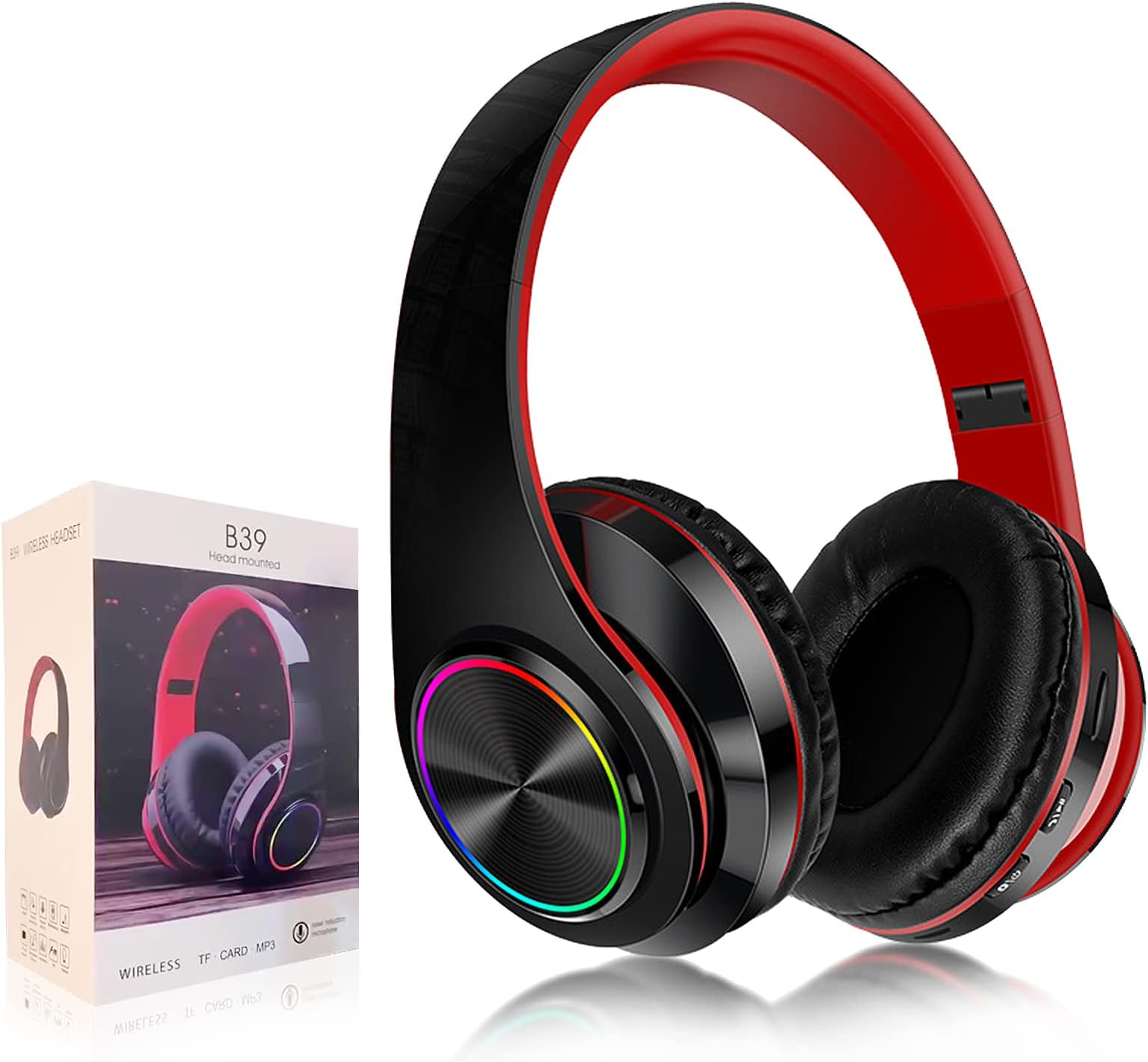 Amazon.com: Bluetooth Headphones Wireless,Over Ear LED Light Up Headset ...