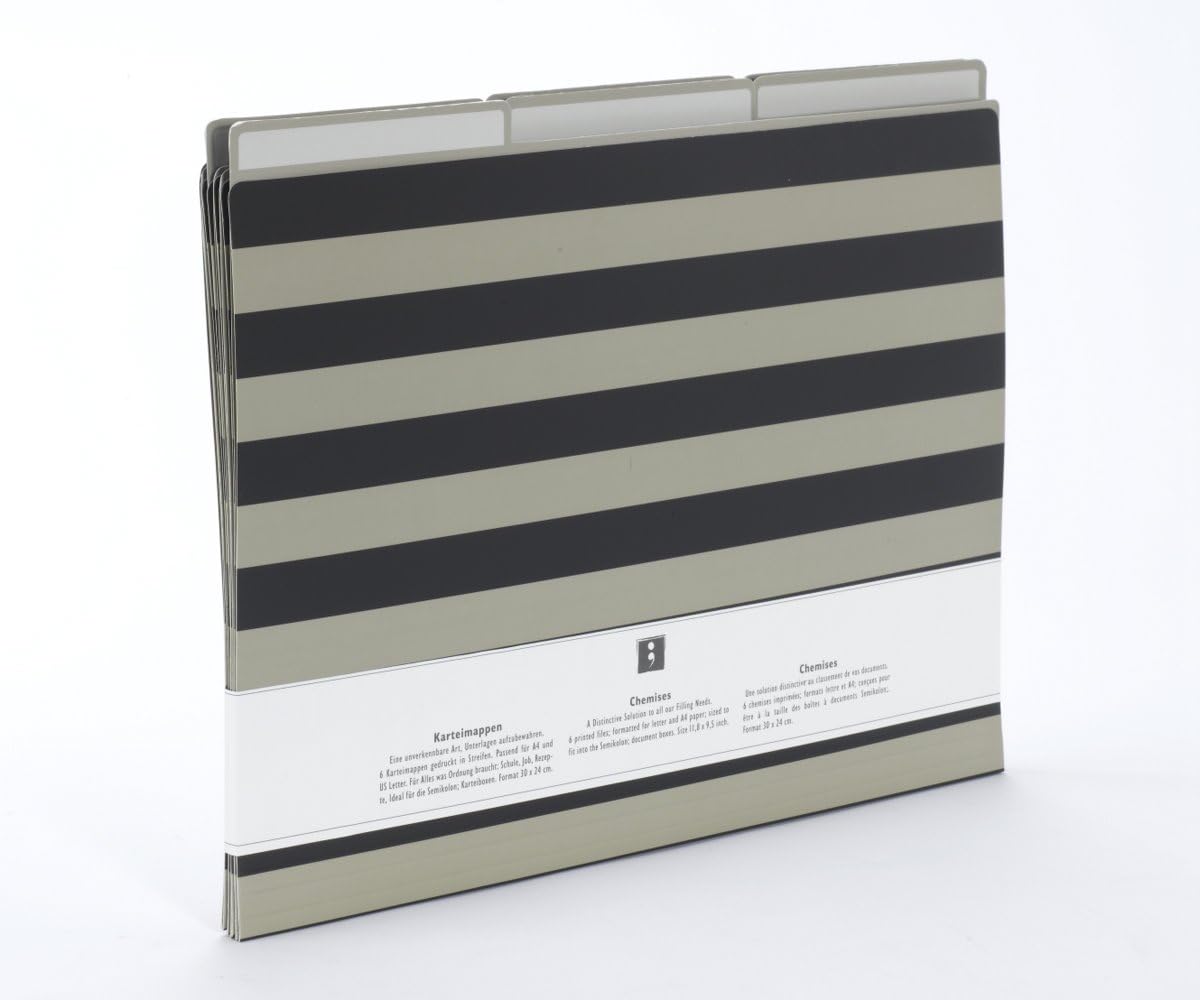 Amazon.com : Semikolon Striped A4/Letter Size File Folders, 6-Count ...