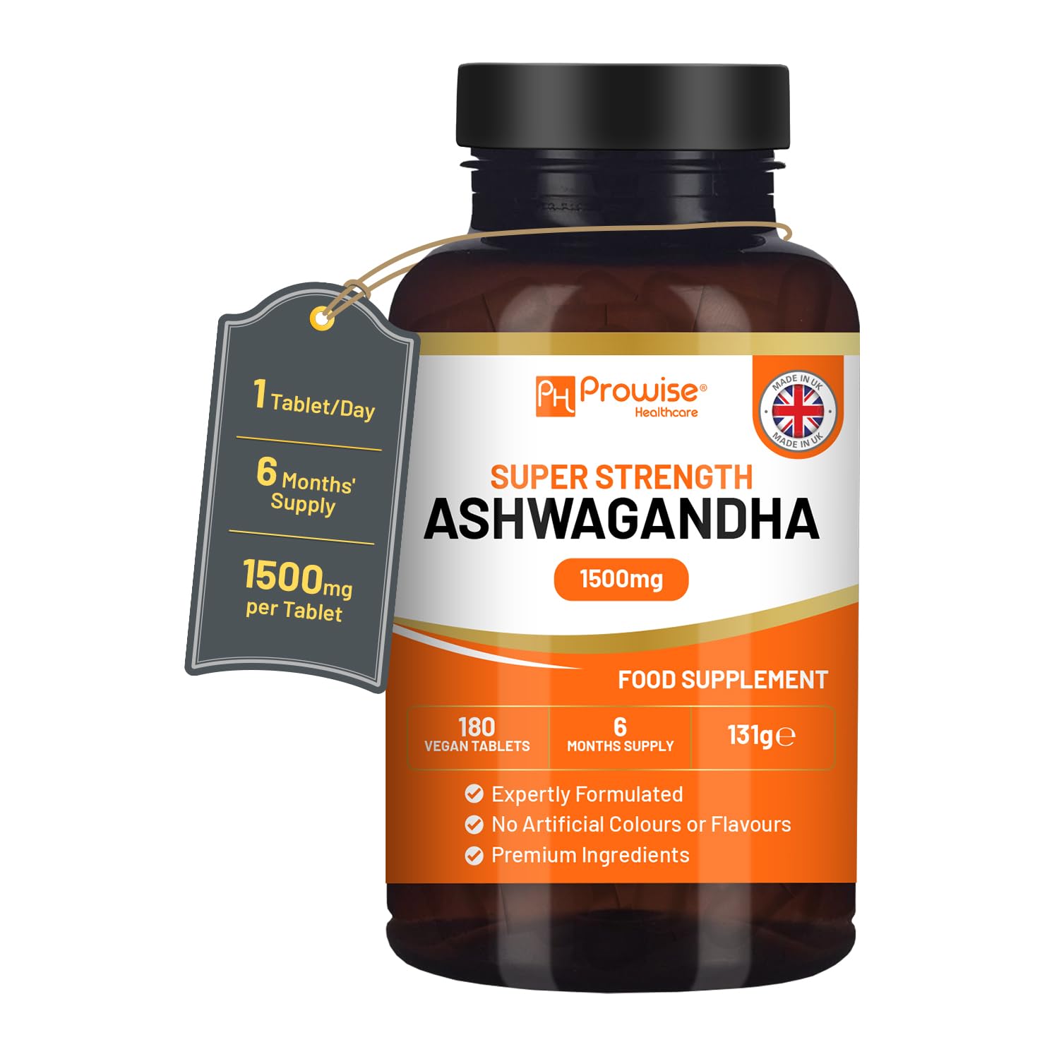 Ashwagandha 1500mg 180 Vegan Tablets | 6 Months’ Supply | Pure High ...