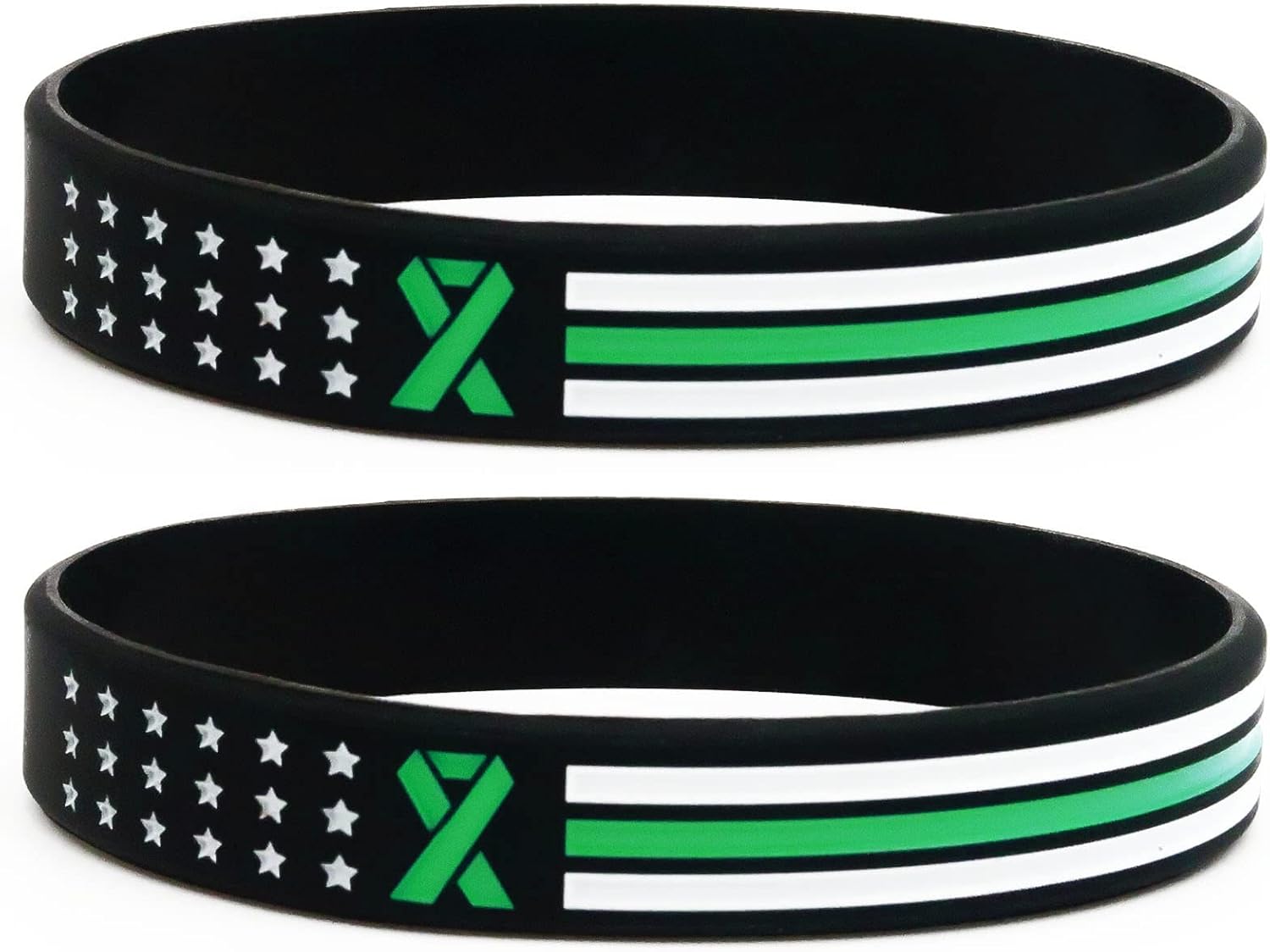 Amazon.com: Giftphoria Green Awareness Ribbon Flag Wristbands (6-pack) - Bulk Pack of Support ...