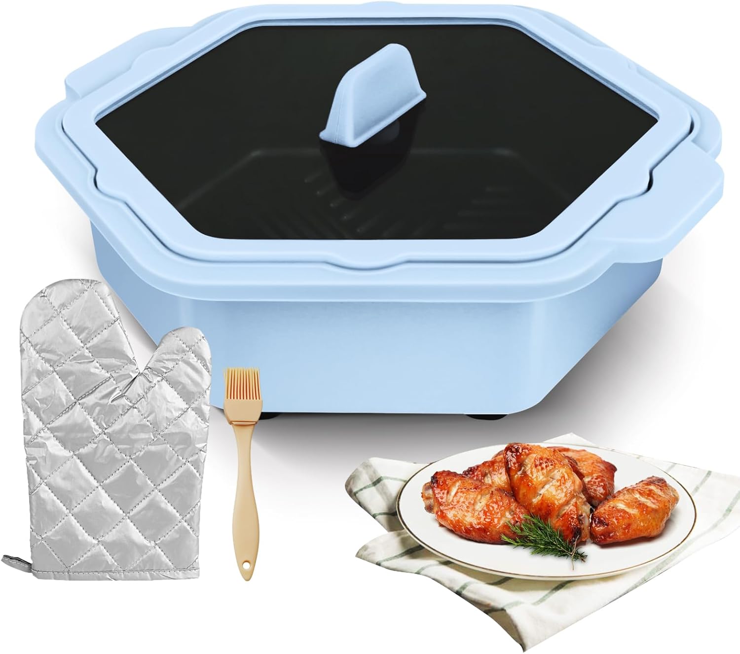 Amazon.com: Microwave Grill Pan with Cover, Bacon Cooker, Griller ...