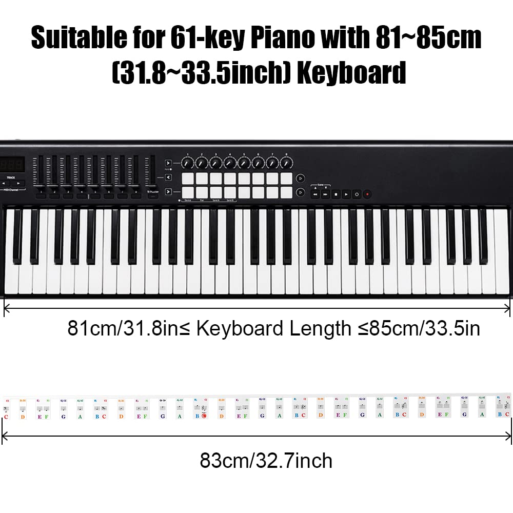 Snapklik.com : HiFan Removable Piano Keyboard Note Labels Without ...
