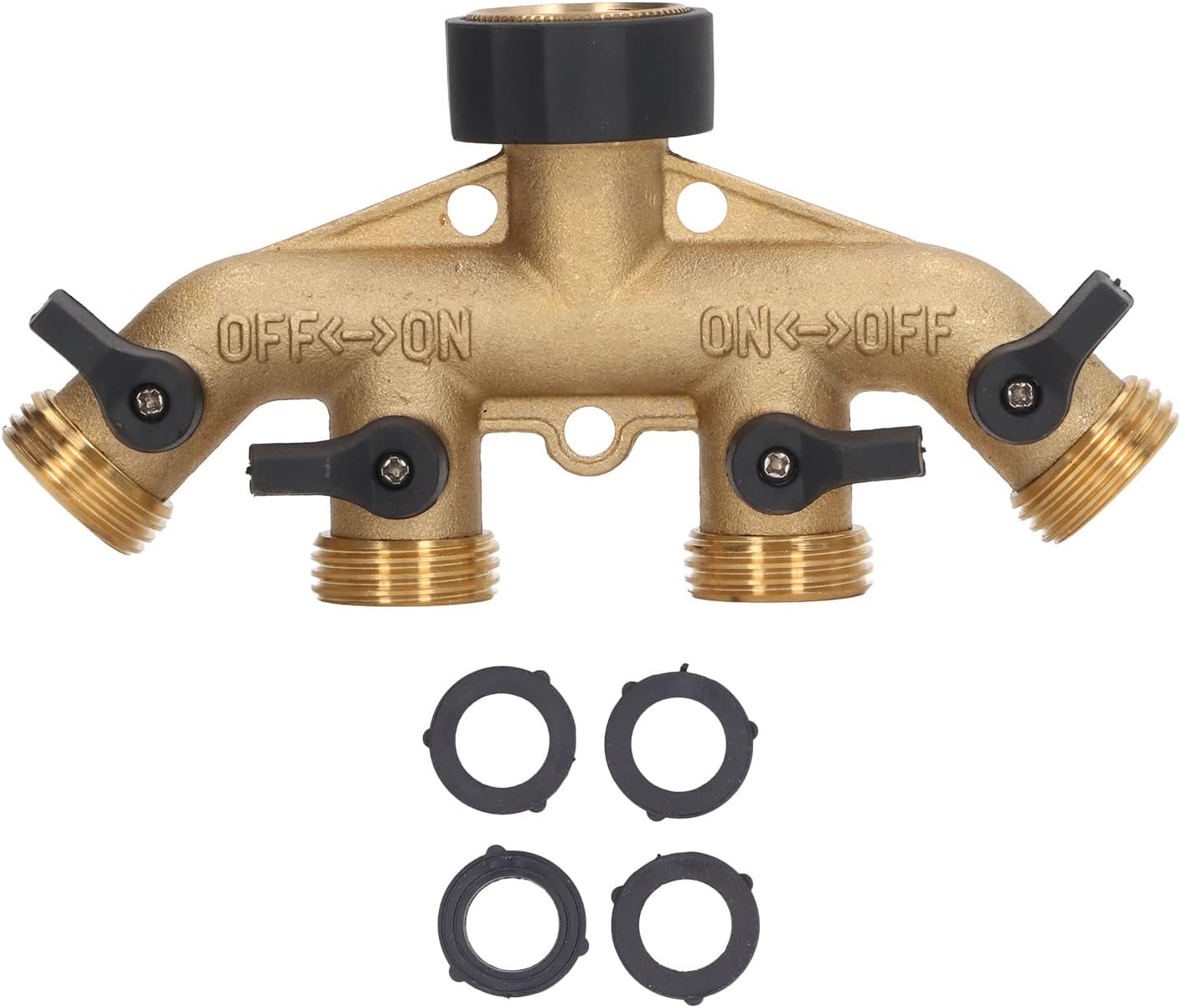 Amazon.com: All Metal Shower Arm Diverter, 4 Way Water Splitter Brass ...