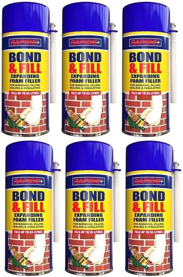 6 x 500ML Expanding Foam Filler Expansion Insulation BONDING Filling ...
