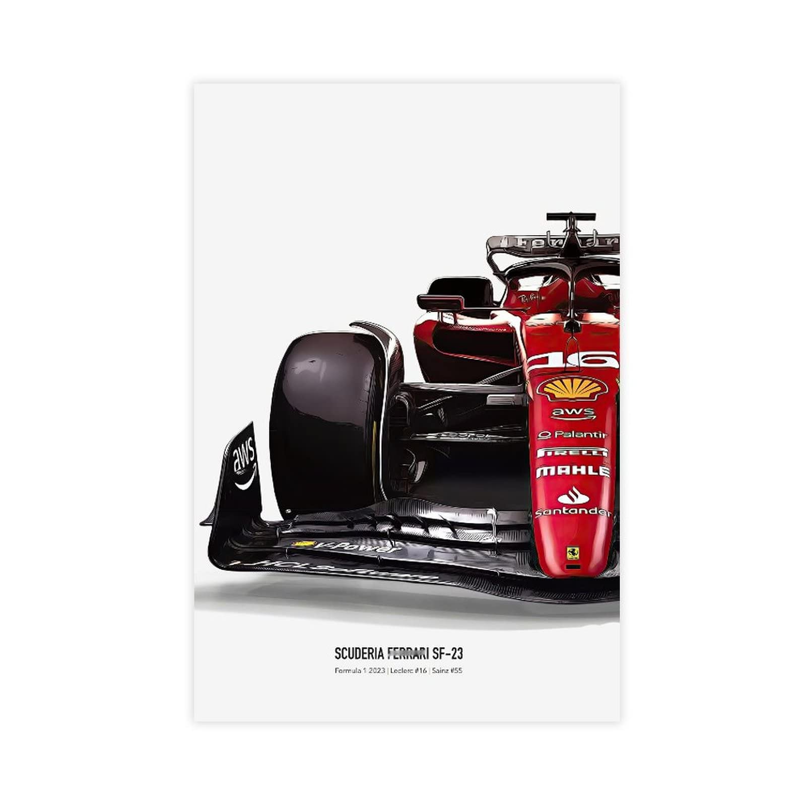 Amazon.com: ERWYN Ferrari poster Formula 1 Racing Potser Vintage ...