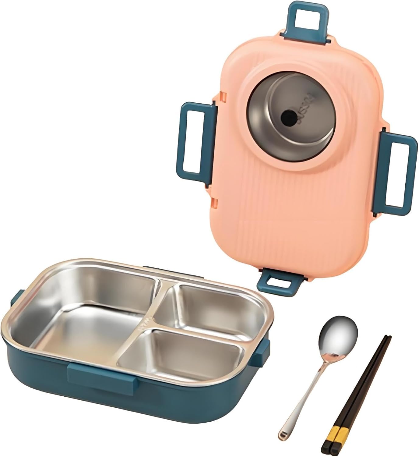 Amazon.com: Ausenzup Bento Lunch Box, 304 Stainless Steel Portable ...