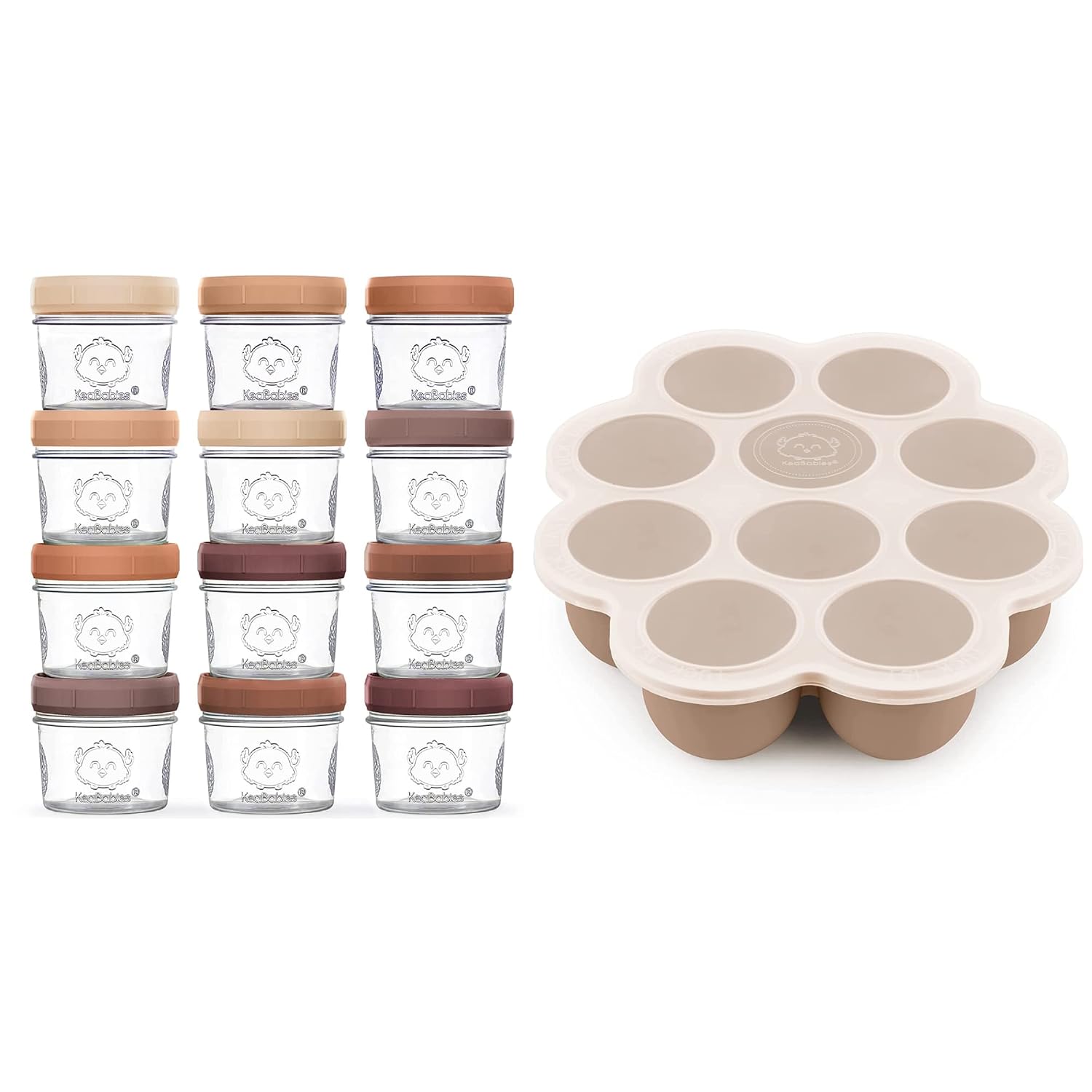 Amazon.com : KeaBabies 12-Pack Baby Food Containers and Silicone Baby ...