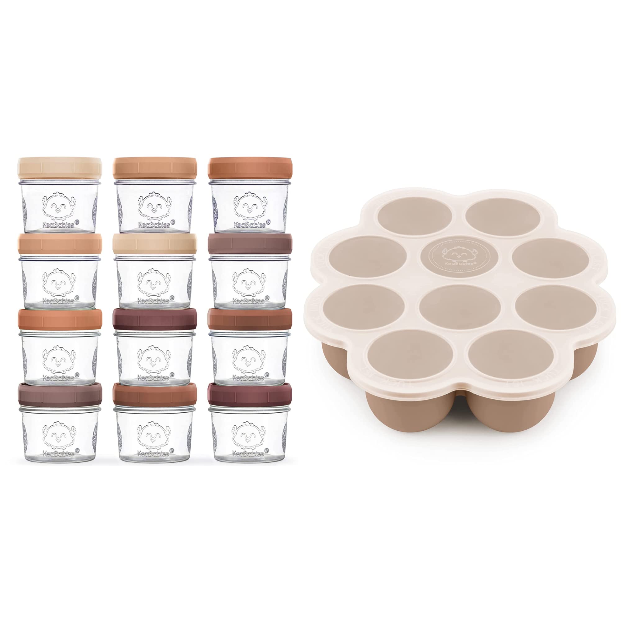 Amazon.com : KeaBabies 12-Pack Baby Food Containers and Silicone Baby ...