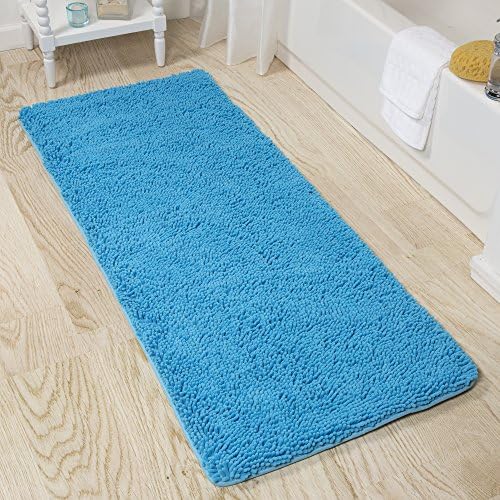 Amazon.com: Lavish Home Memory Foam Shag Bath Mat (24x58), Seafoam ...