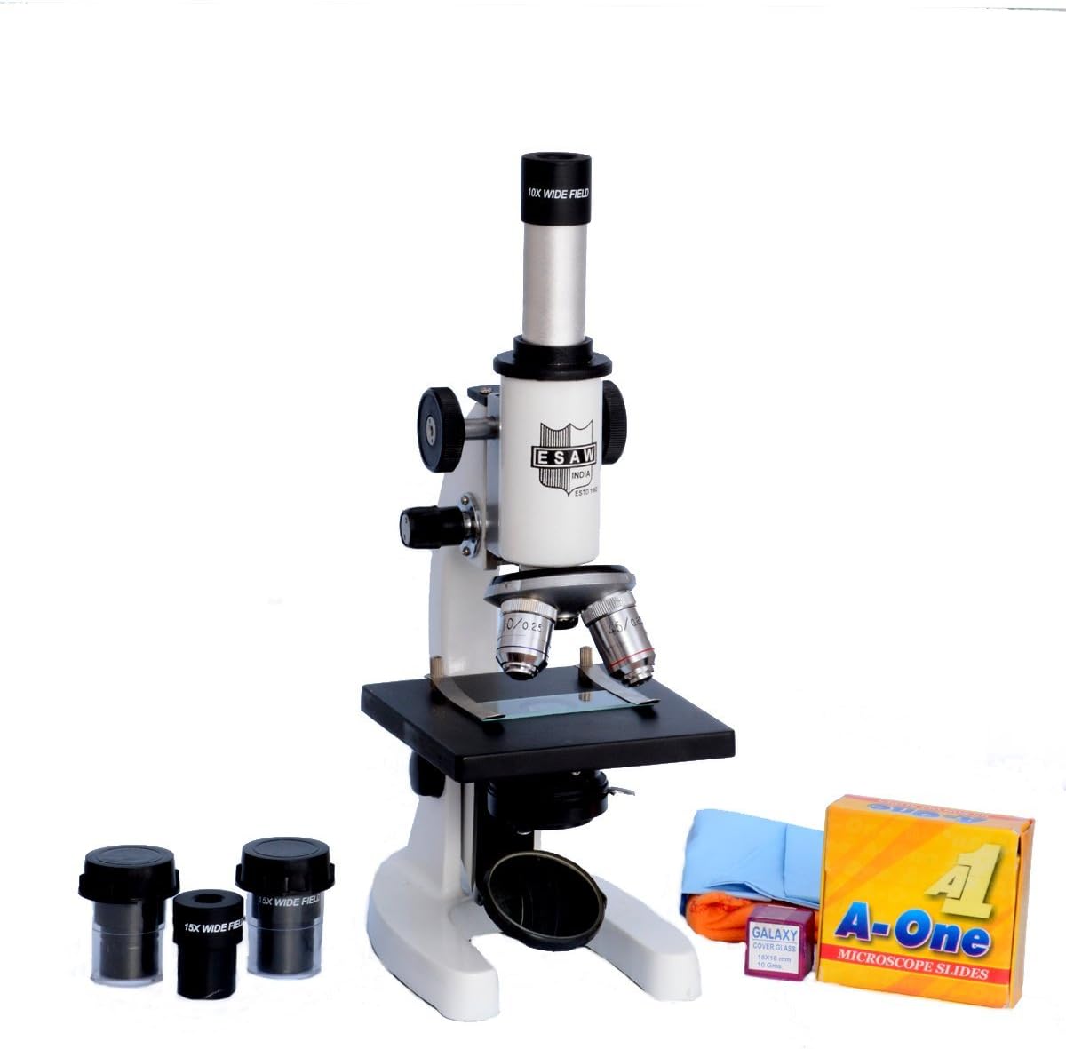 G Lab Compound Student Microscope with LED LAMP,50 Blank N Two Prepared ...