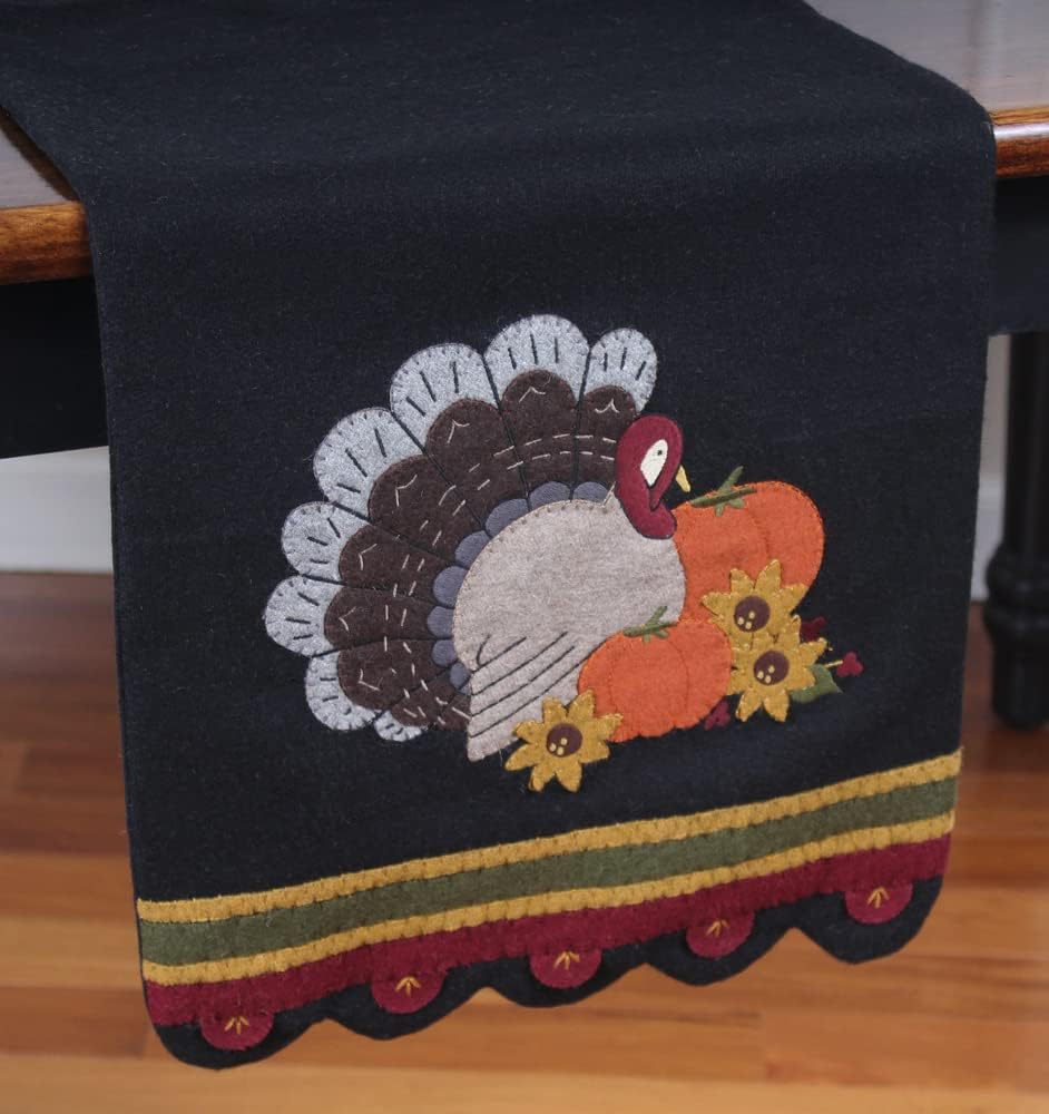 Amazon.com: Home Collection by Raghu Turkey Time Wool Felt Table Runner ...