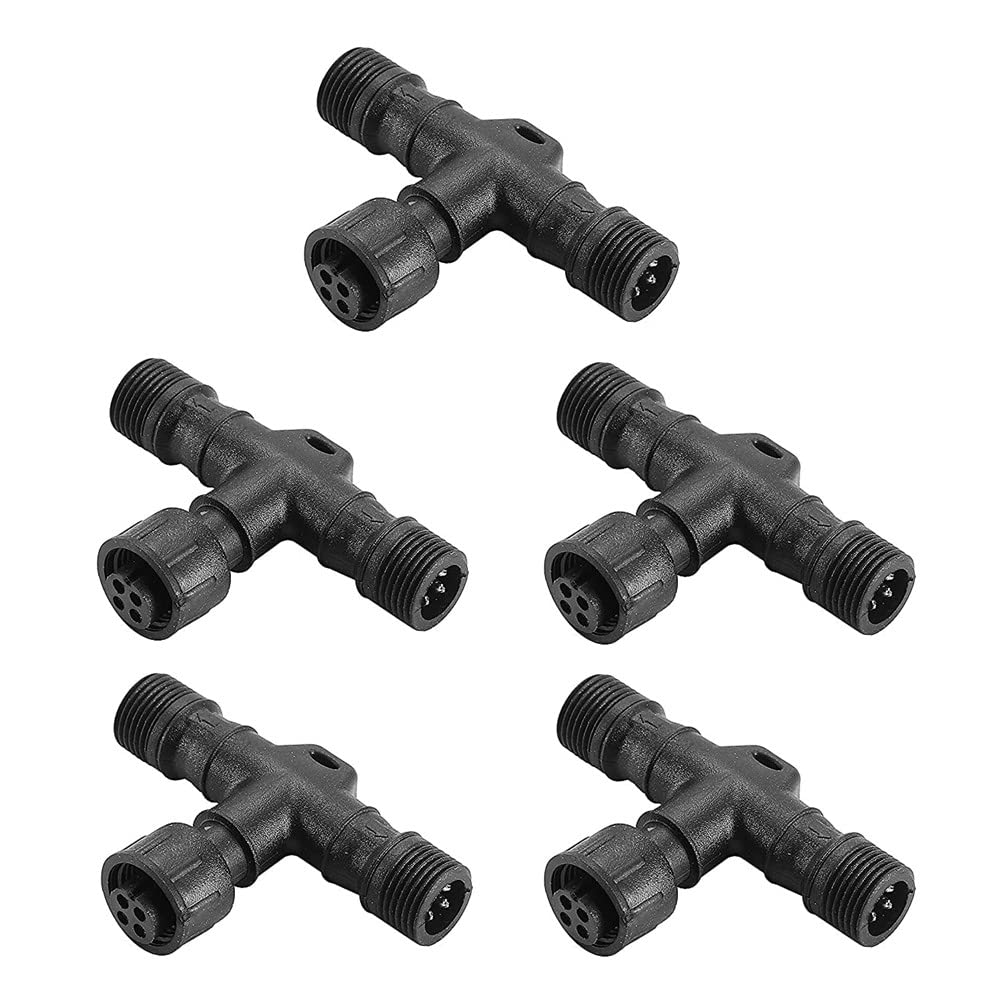 INDARUN 5 pcs 4 Pins T-Connector Waterproof IP67 for RGB Led Decking ...