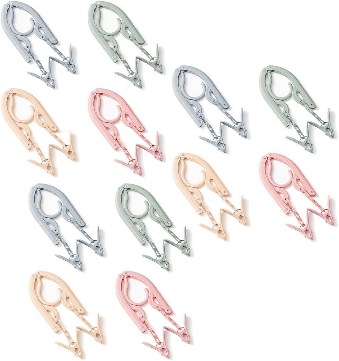 Amazon.com: Pansyling 12Pcs Foldable Travel Hangers with 24Pcs Clips ...