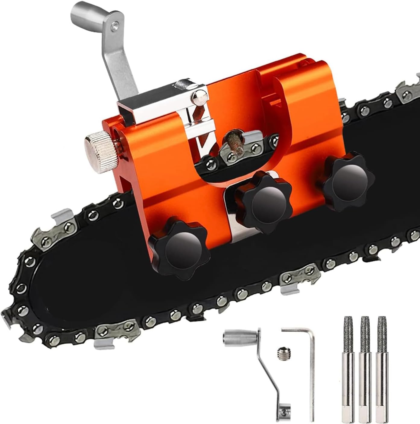 Amazon.com: Hand Chain Saw Chain Sharpener with 3PCS Carbide Cutter ...
