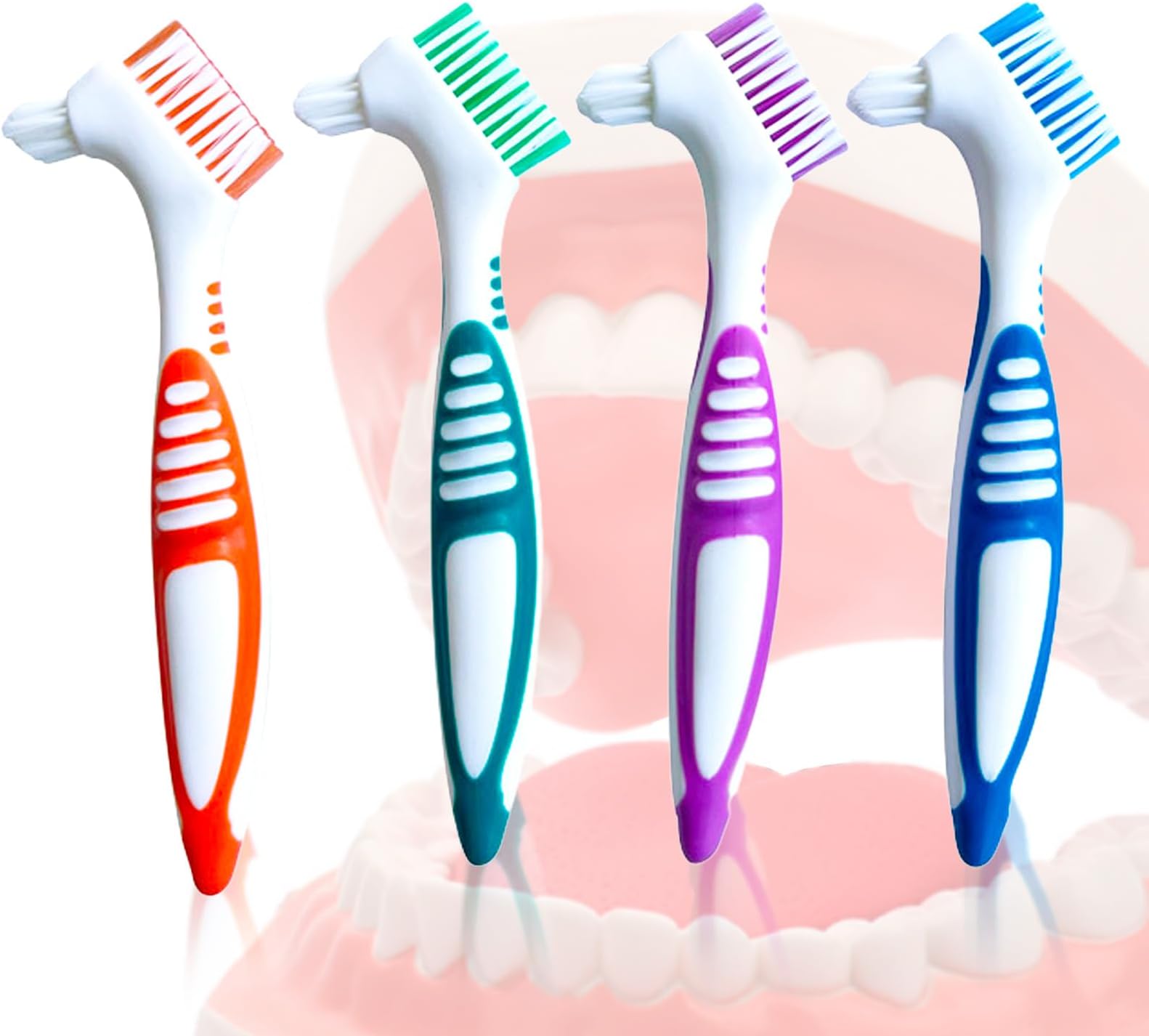 Amazon.com : Haikole Denture Brush,4PCS Denture Toothbrush,Dentures ...