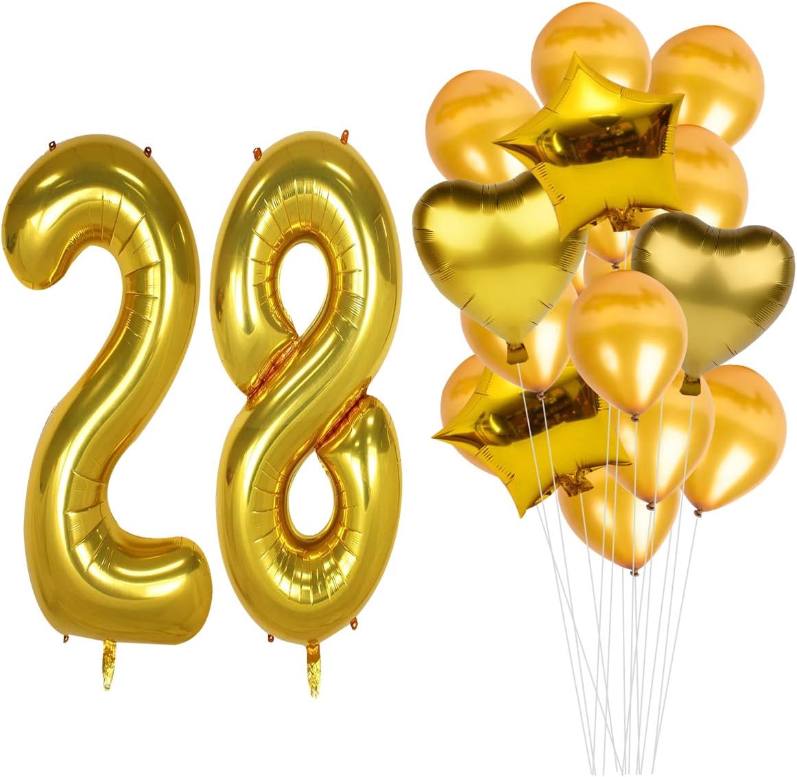 Amazon.com: MAGJUCHE 40 Inch Gold 28th Birthday Helium Jumbo Digital ...