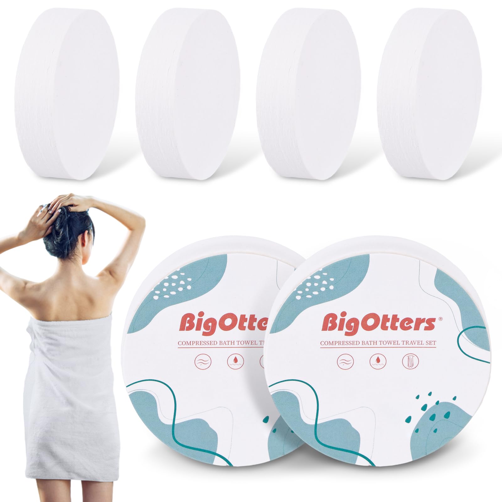 Amazon.com: BigOtters Compressed Towel Tablets, Disposable Bath Towel ...
